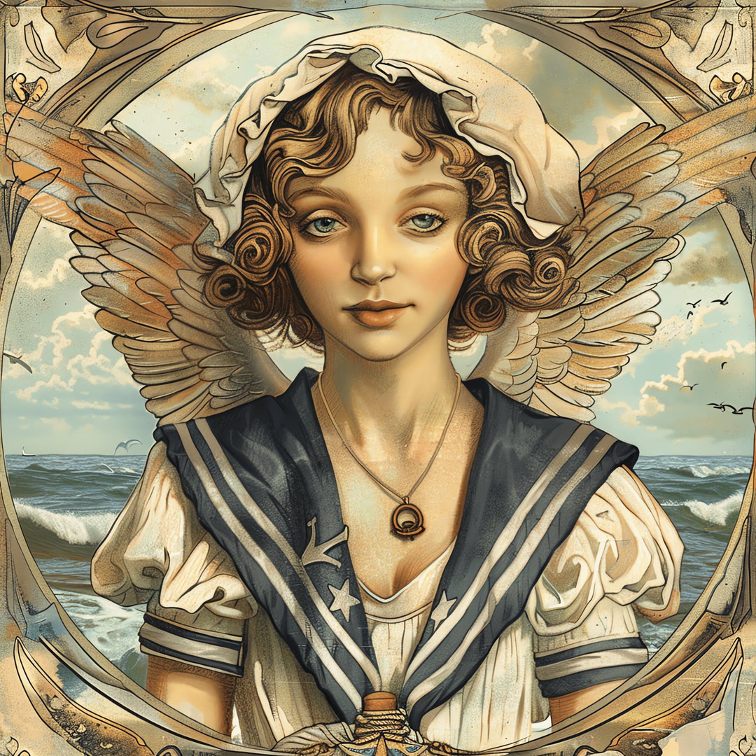 Nautical Angel PNG Clipart Bundle 39 High Quality PNG Instant Download Calendar Card Mug Tumbler ...