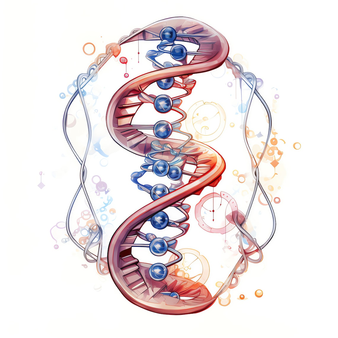 Artistic DNA Molecule Clipart 45 High Quality Jpgs Digital Download ...