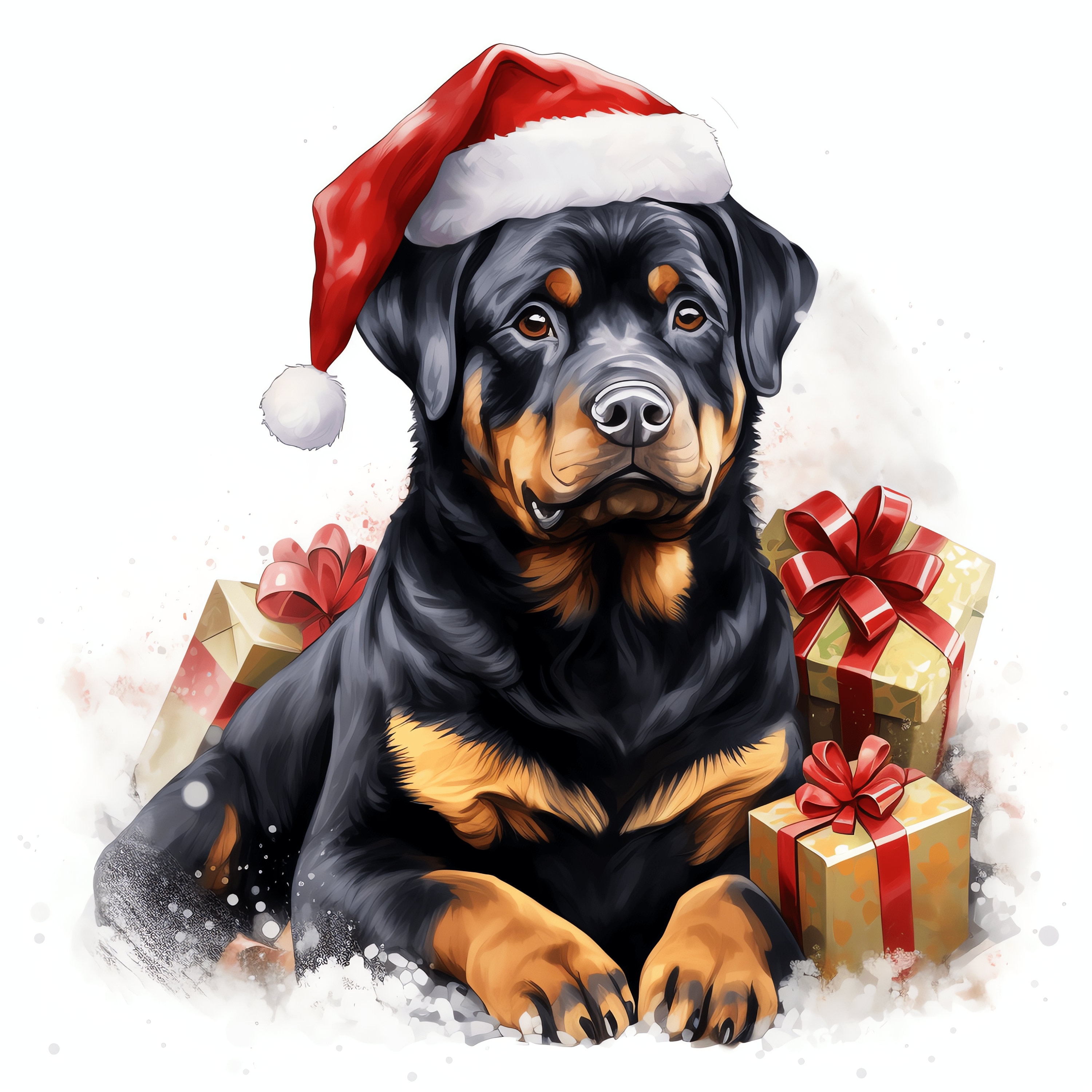 Christmas Rottweiler PNG Clipart Bundle - 49 High Quality PNG - Instant ...