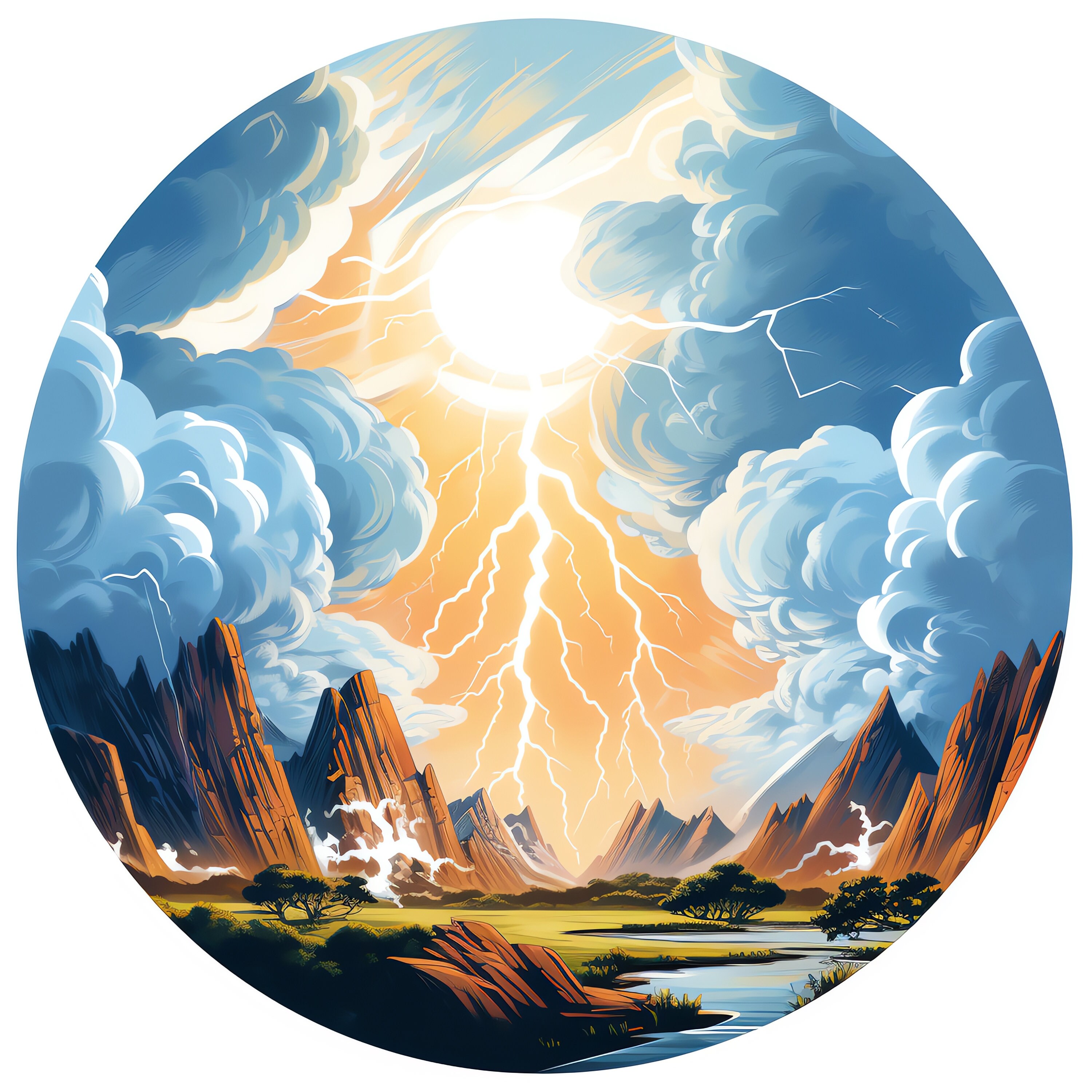 Fantasy Artistic Lightning Bolts Illustration Clipart 30 - Etsy