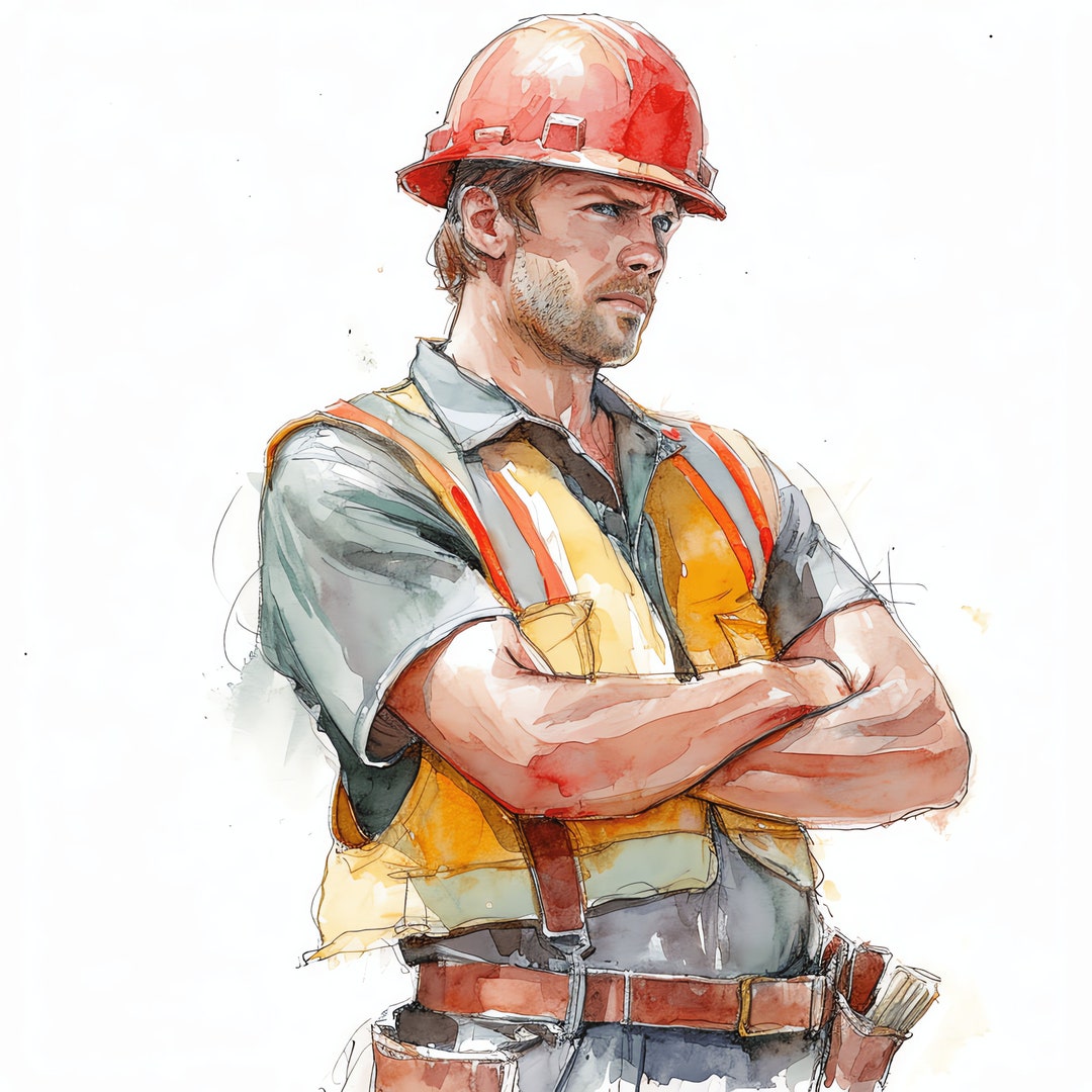Construction Worker PNG Clipart Bundle - 50 High Quality PNG - Instant ...