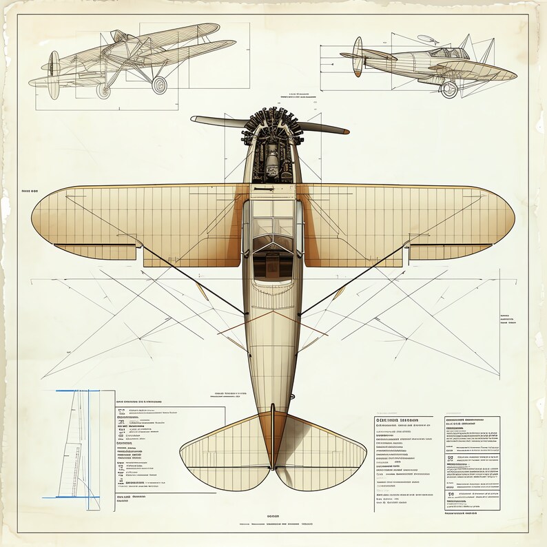 Vintage Plane Schematic PNG Bundle 41 High Quality PNG Instant Download ...