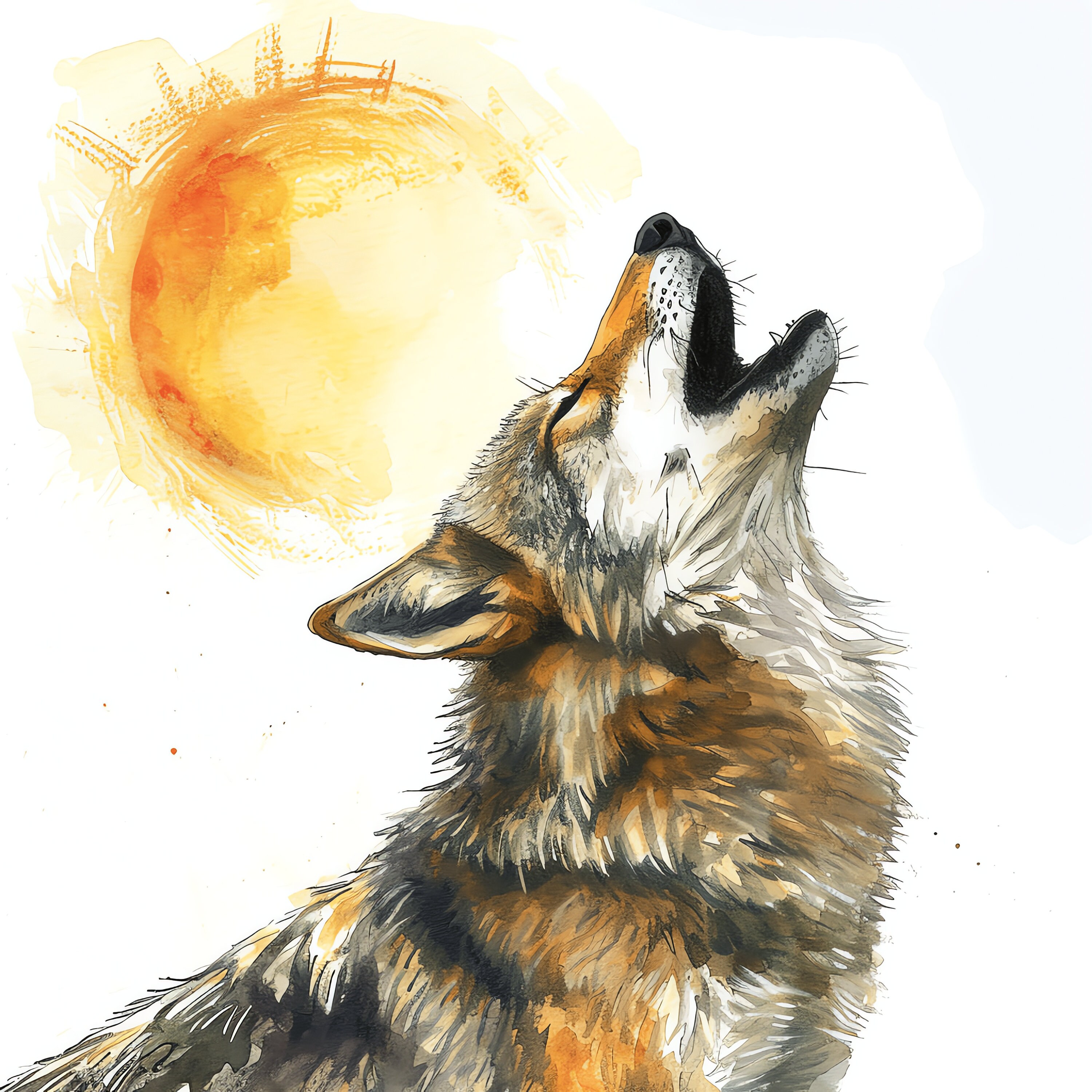 Howling Coyote PNG Clipart Bundle - 48 High Quality PNG - Instant ...