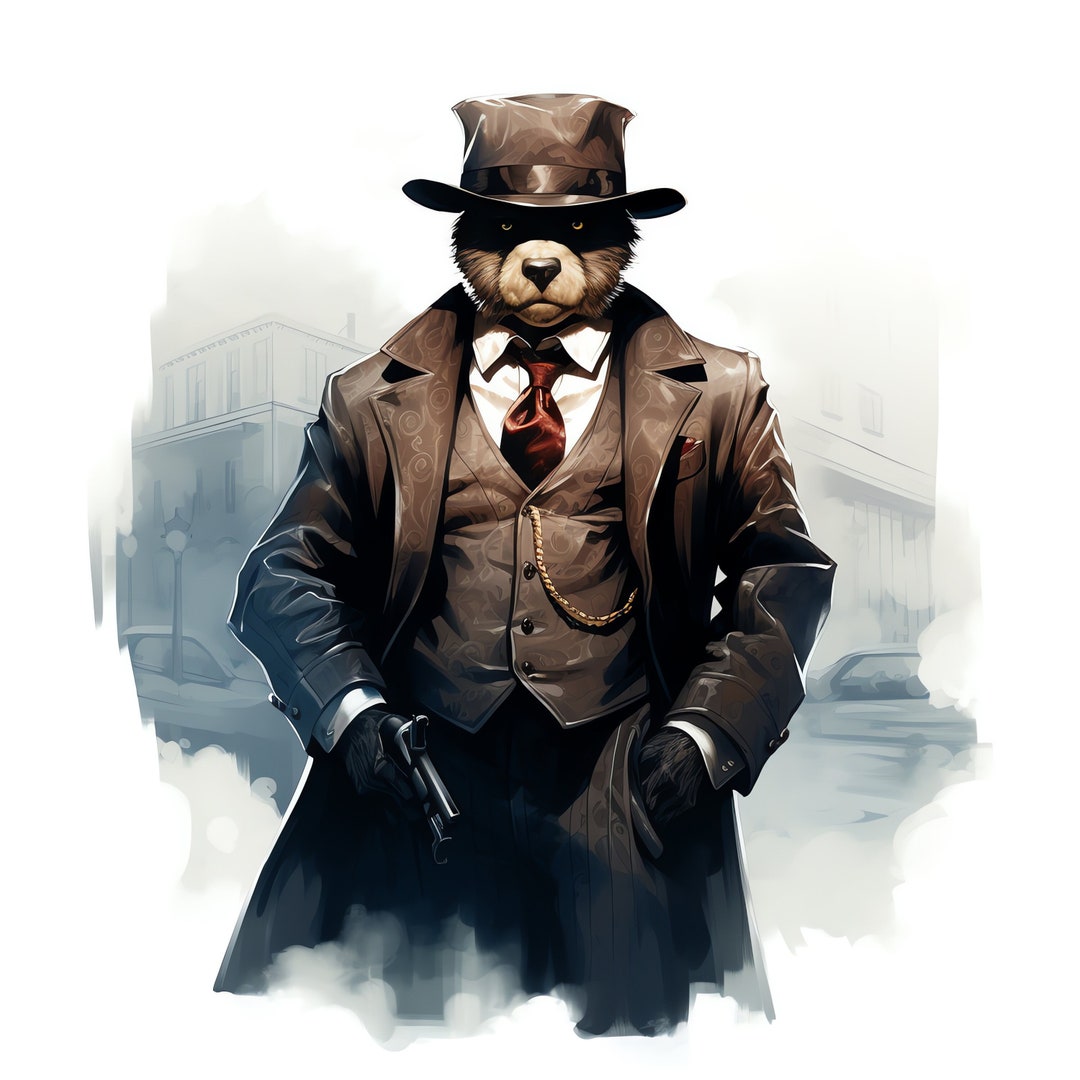 Gangster Teddy Bear Clipart - 40 High Quality Jpgs - Digital Download ...