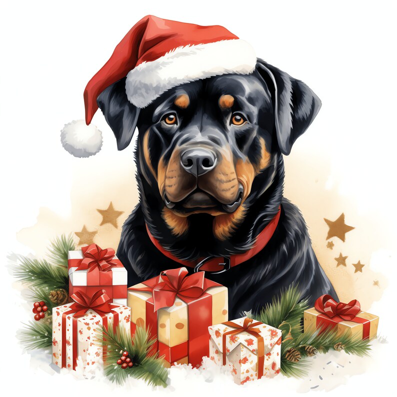 Christmas Rottweiler PNG Clipart Bundle 49 High Quality PNG Instant ...