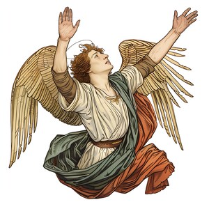 Pre-raphaelite Archangel on White Background Bundle 36 High Quality PNG ...