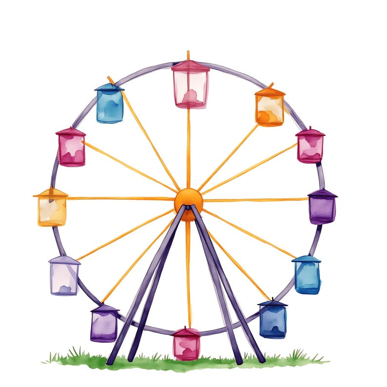 Ferris Wheel PNG Clipart Bundle - 50 High Quality PNG - Instant ...