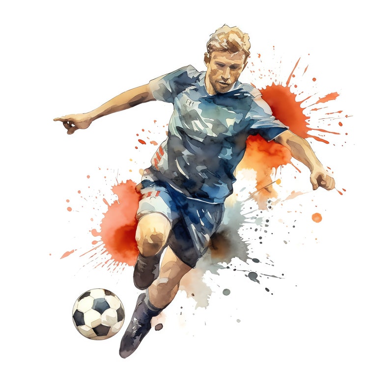 Soccer Player Clipart 40 High Quality Jpgs Digital Download Card Making ...
