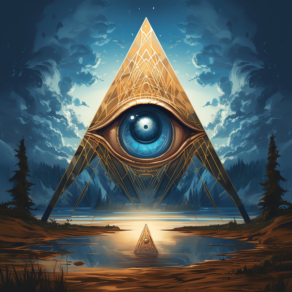 Pyramid With Eye PNG Clipart 45 High Quality PNG Instant Download Card ...