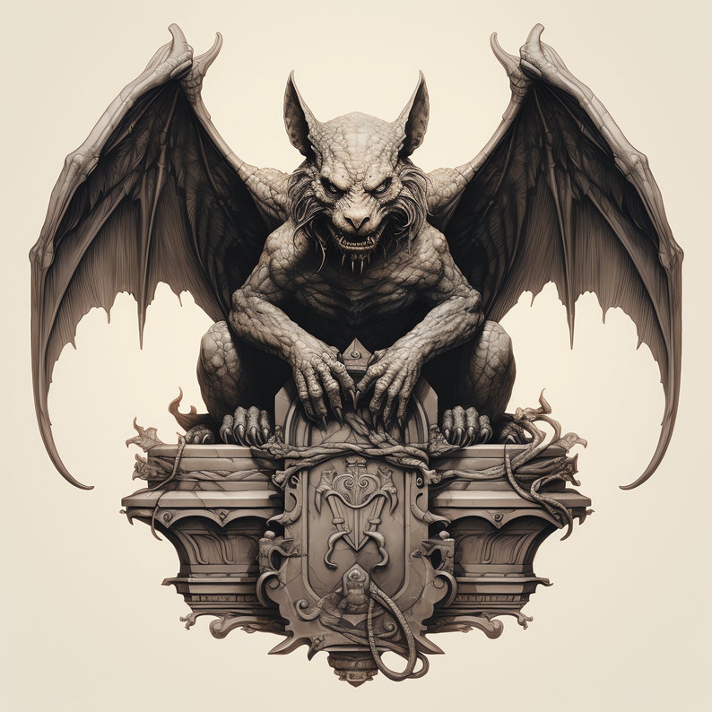 Gargoyle PNG Clipart Bundle - 50 High Quality PNG - Instant Download ...