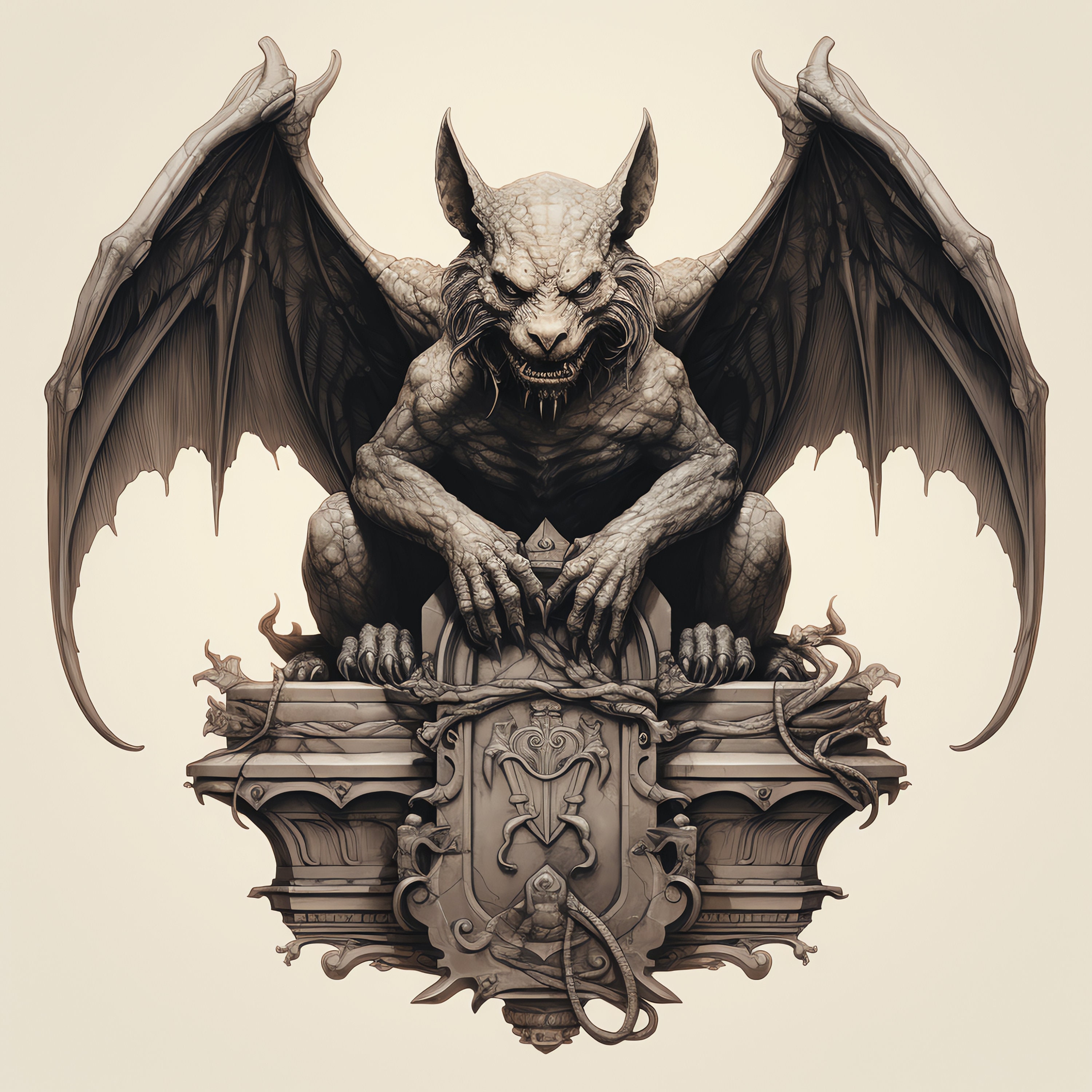Gargoyle PNG Clipart Bundle - 50 High Quality PNG - Instant Download ...