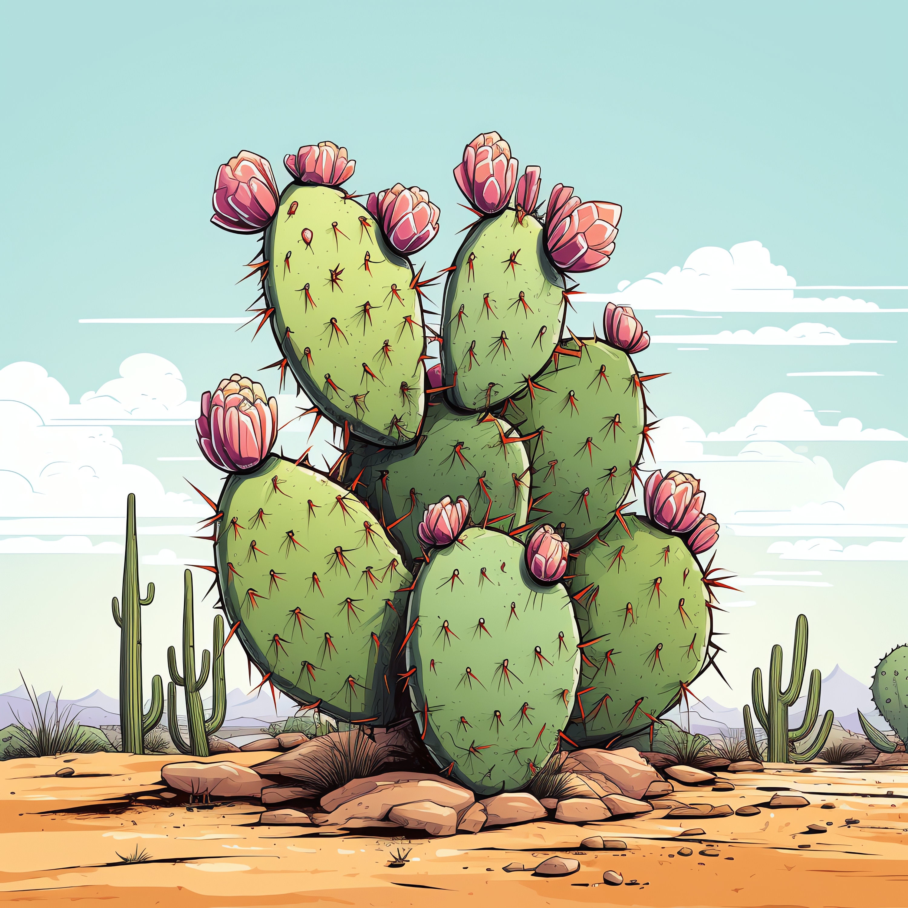 Cactus Cartoon PNG Clipart - 40 High Quality PNG - Instant Download ...