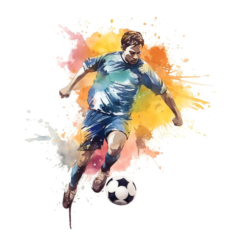 Soccer Player Clipart 40 High Quality Jpgs Digital Download Card Making ...