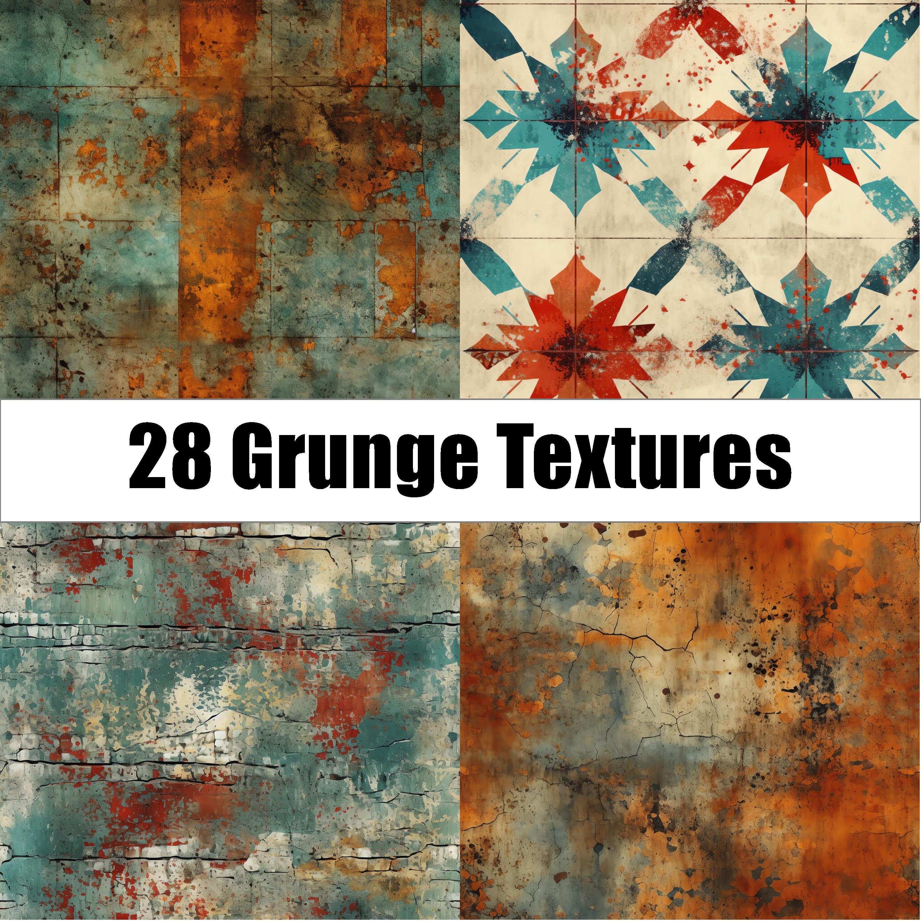 28 Grunge Revival Texture Digital Paper Pack for Scrapbooking ...