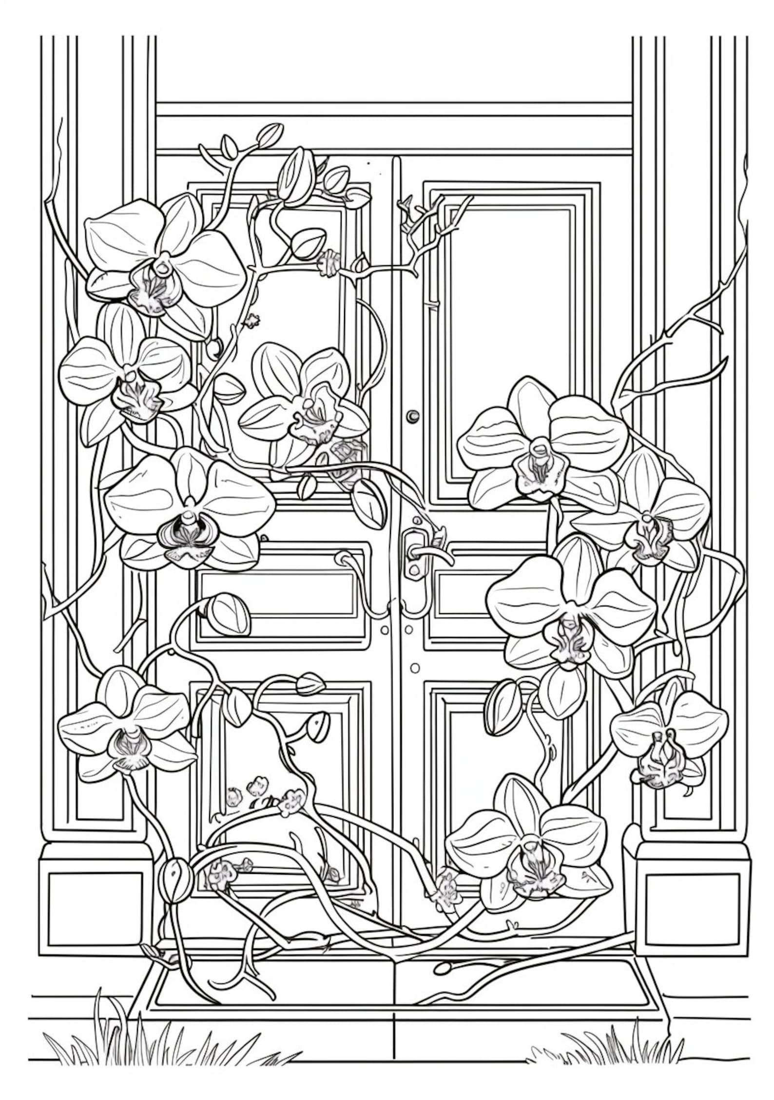 Blooming Door Coloring Pages PDF Bundle 32 High Quality Images Instant ...