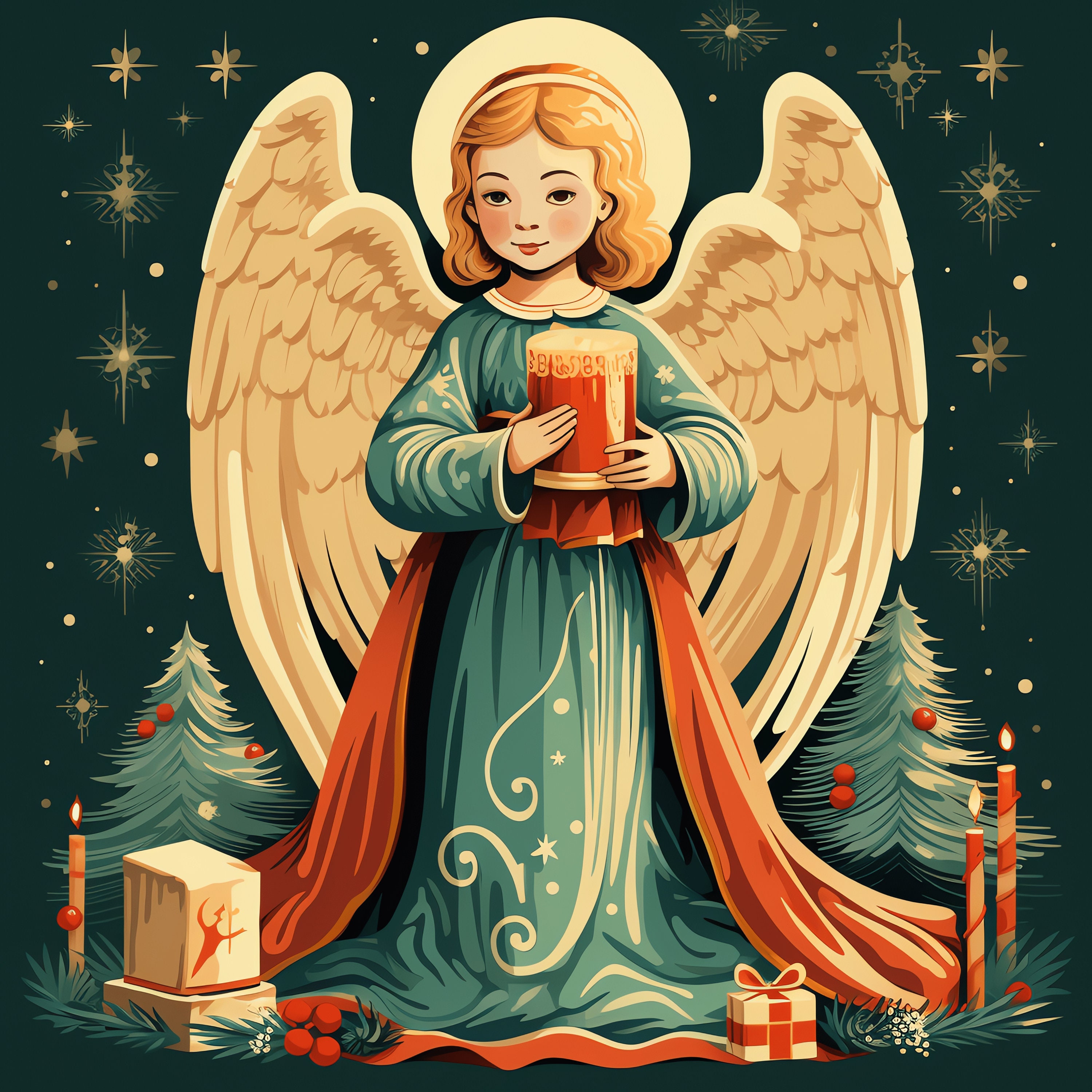 Retro Christmas Angel PNG Clipart Bundle 30 High Quality PNG - Etsy