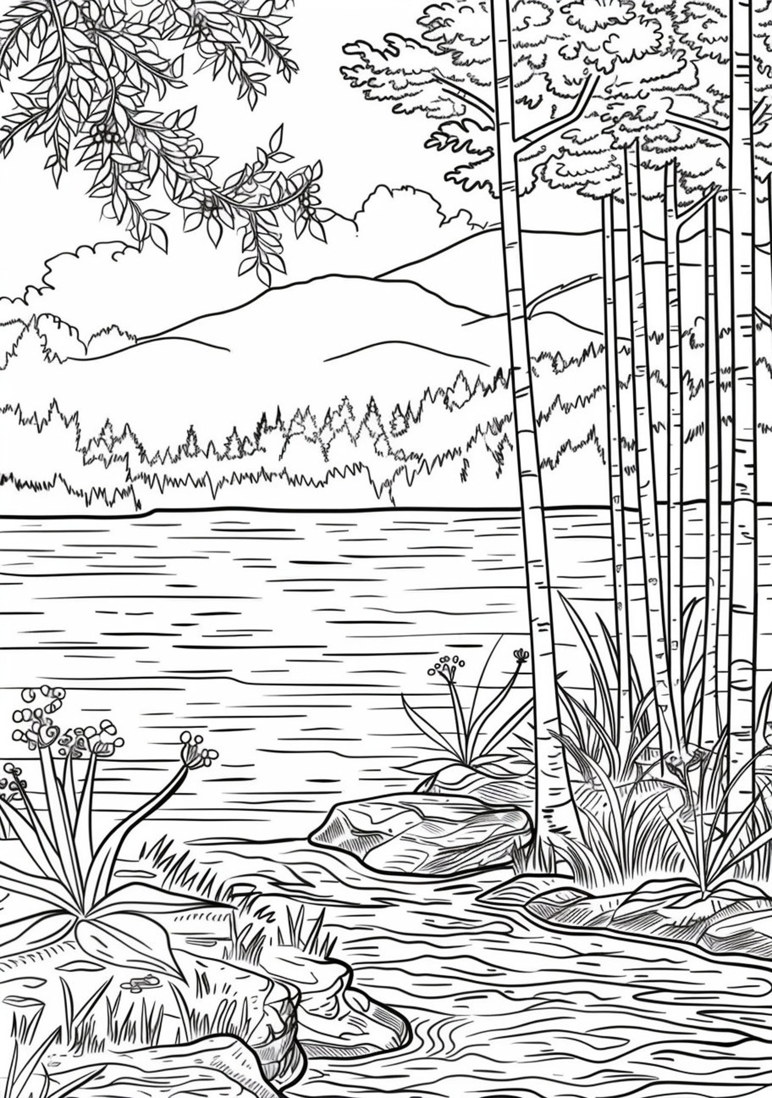 Relaxing Scenes Coloring Pages PDF Bundle 43 High Quality Images ...
