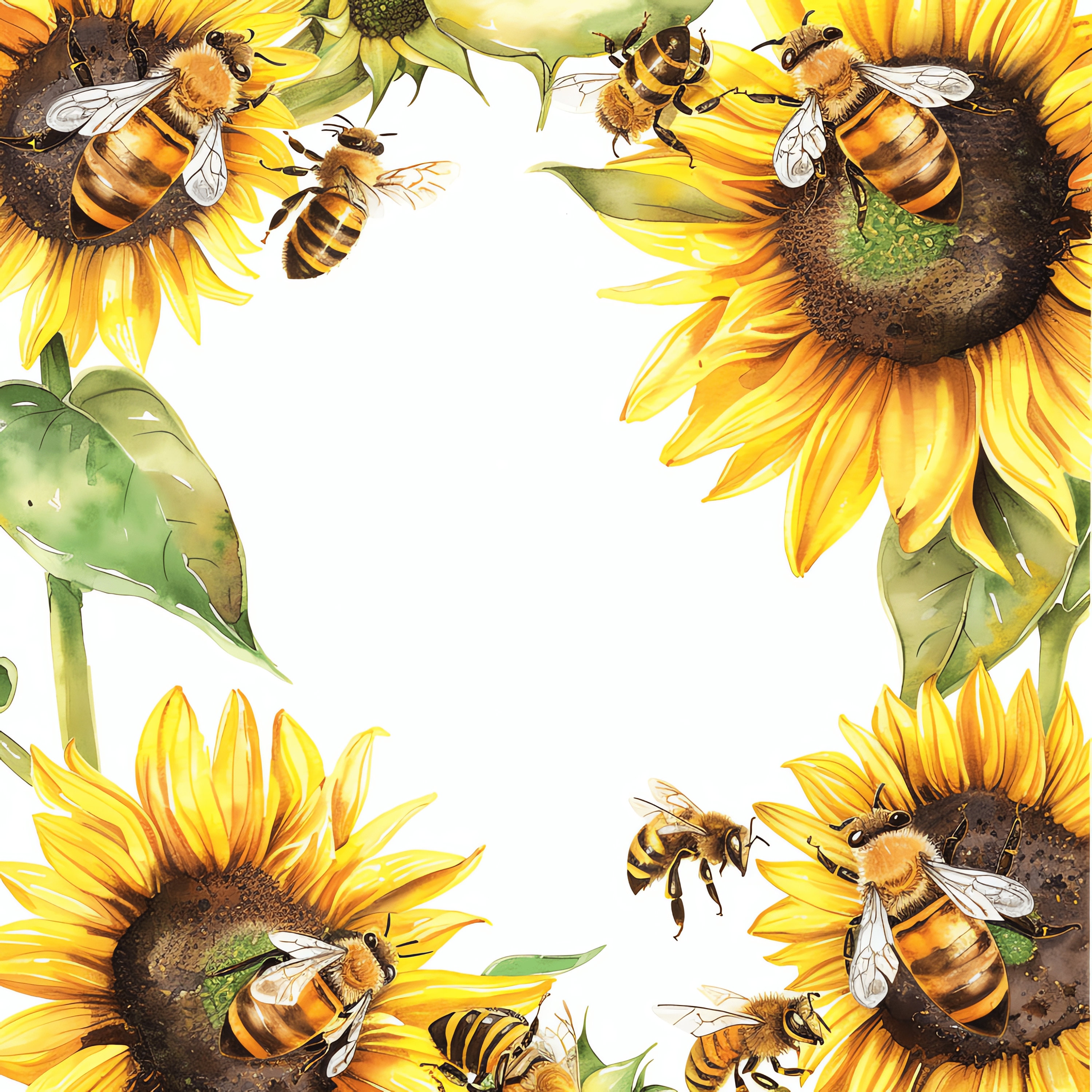 Bees and Sunflower PNG Clipart Bundle - 51 High Quality PNG - Instant ...