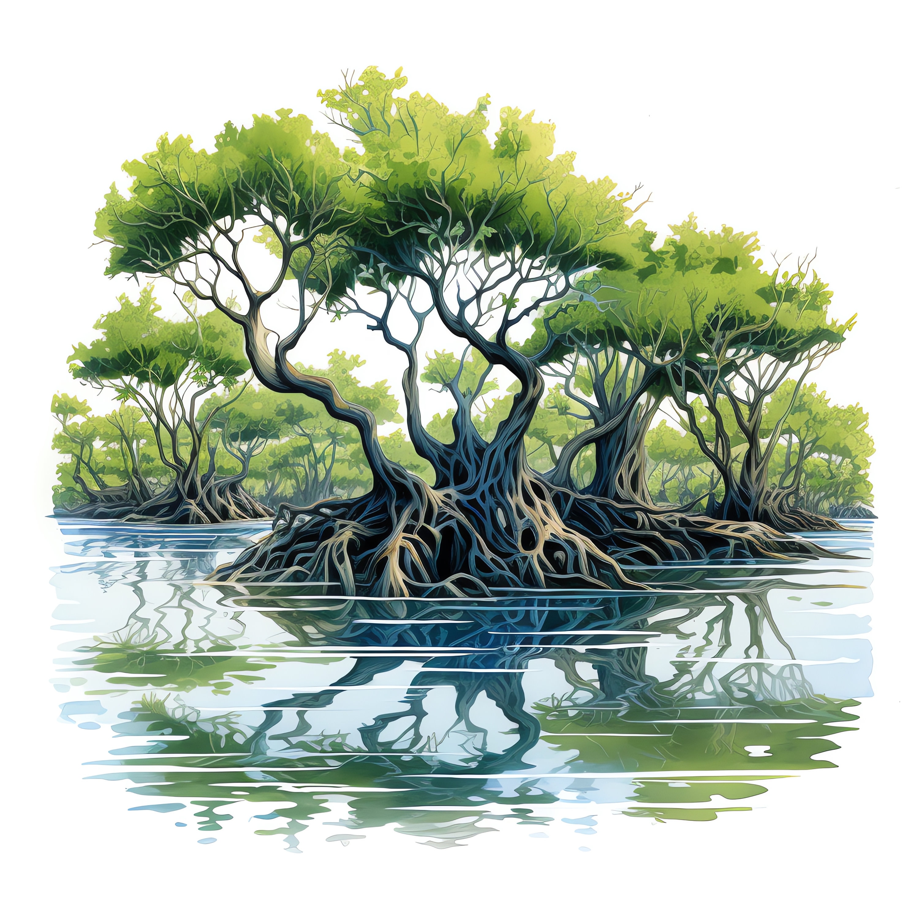 Mangrove Clipart 45 High Quality Jpgs Digital Download Card Making ...