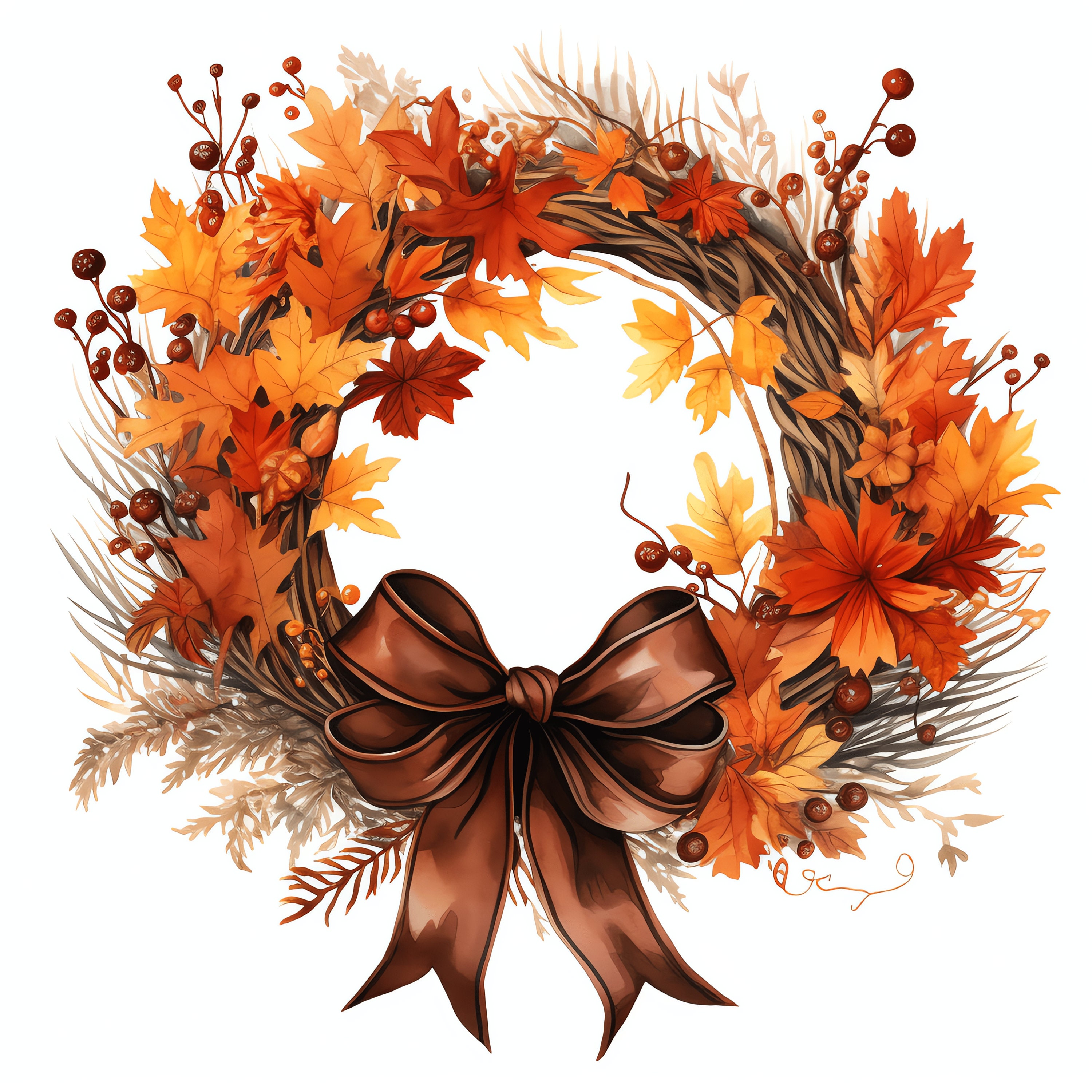 Autumn Wreath PNG Clipart 30 High Quality PNG Instant - Etsy
