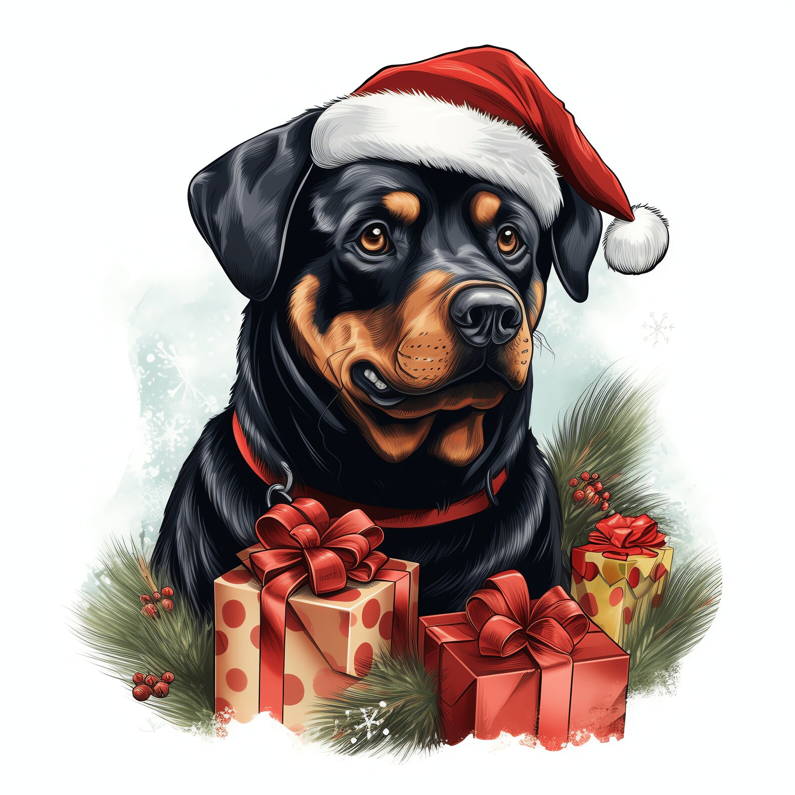 Christmas Rottweiler PNG Clipart Bundle - 49 High Quality PNG - Instant ...