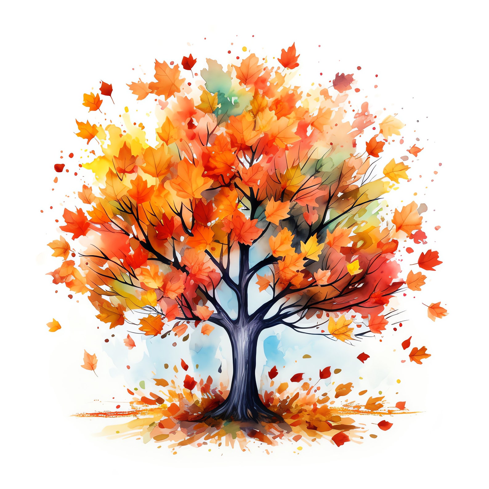 Fall Tree Clipart 50 High Quality Jpgs Digital Download Card Making ...
