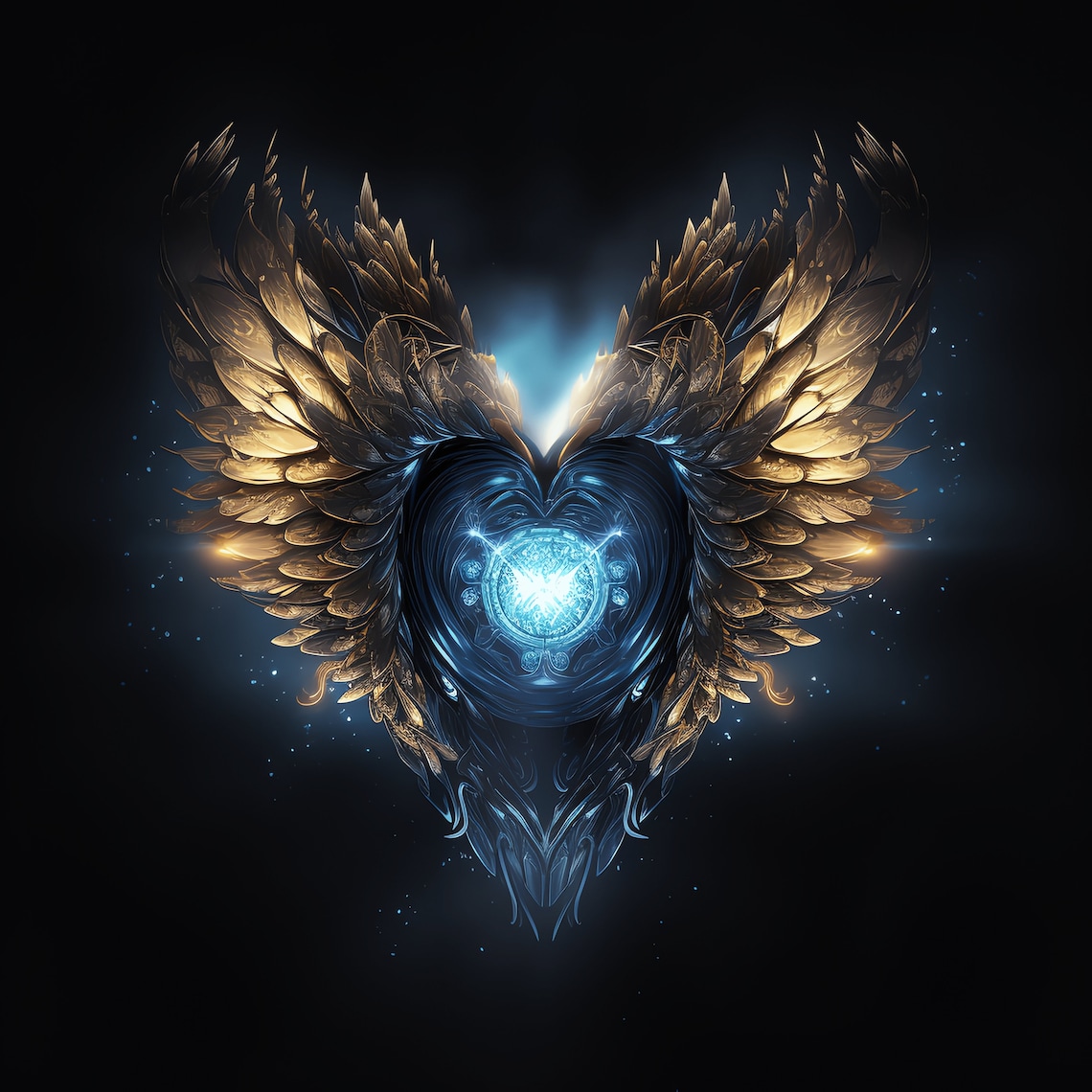 Glowing Angel Heart PNG Clipart Bundle 50 High Quality PNG Instant ...