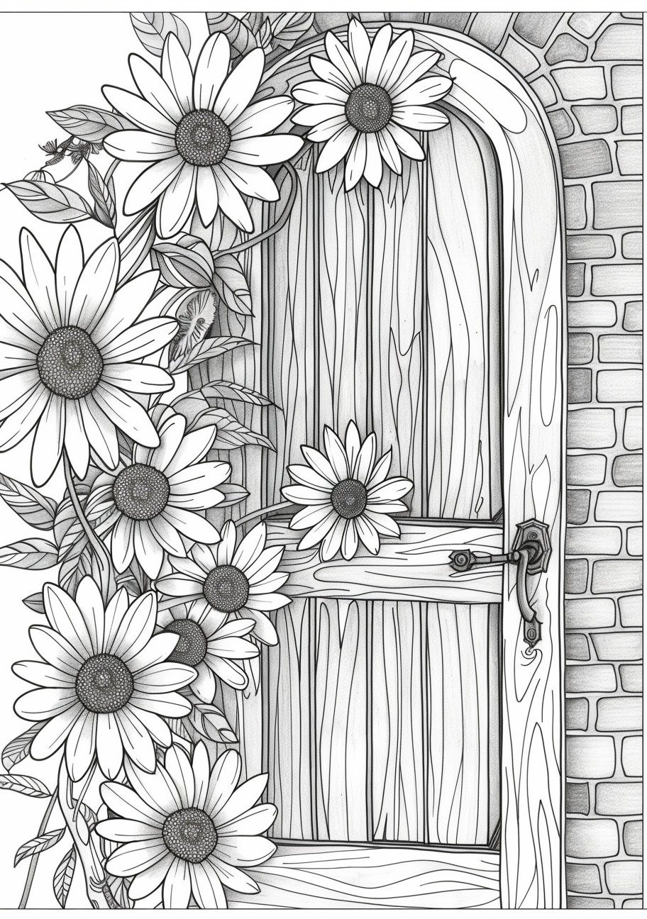 Blooming Door Coloring Pages PDF Bundle - 32 High Quality Images ...