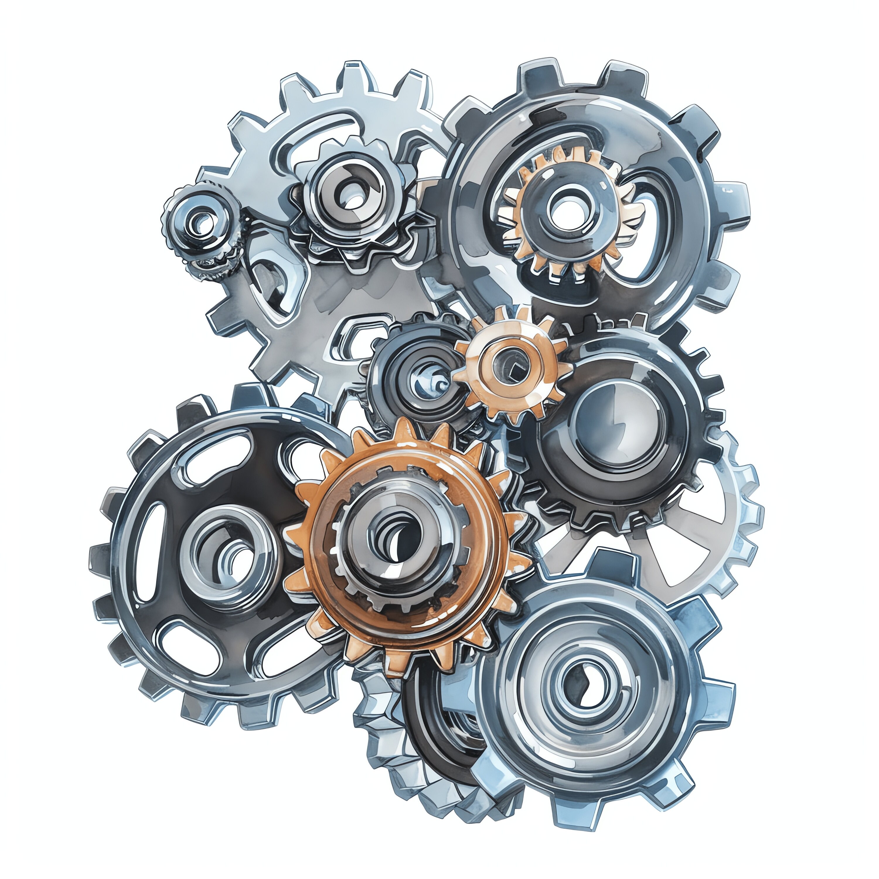 Interlocking Gears PNG Clipart Bundle - 50 High Quality PNG - Instant ...