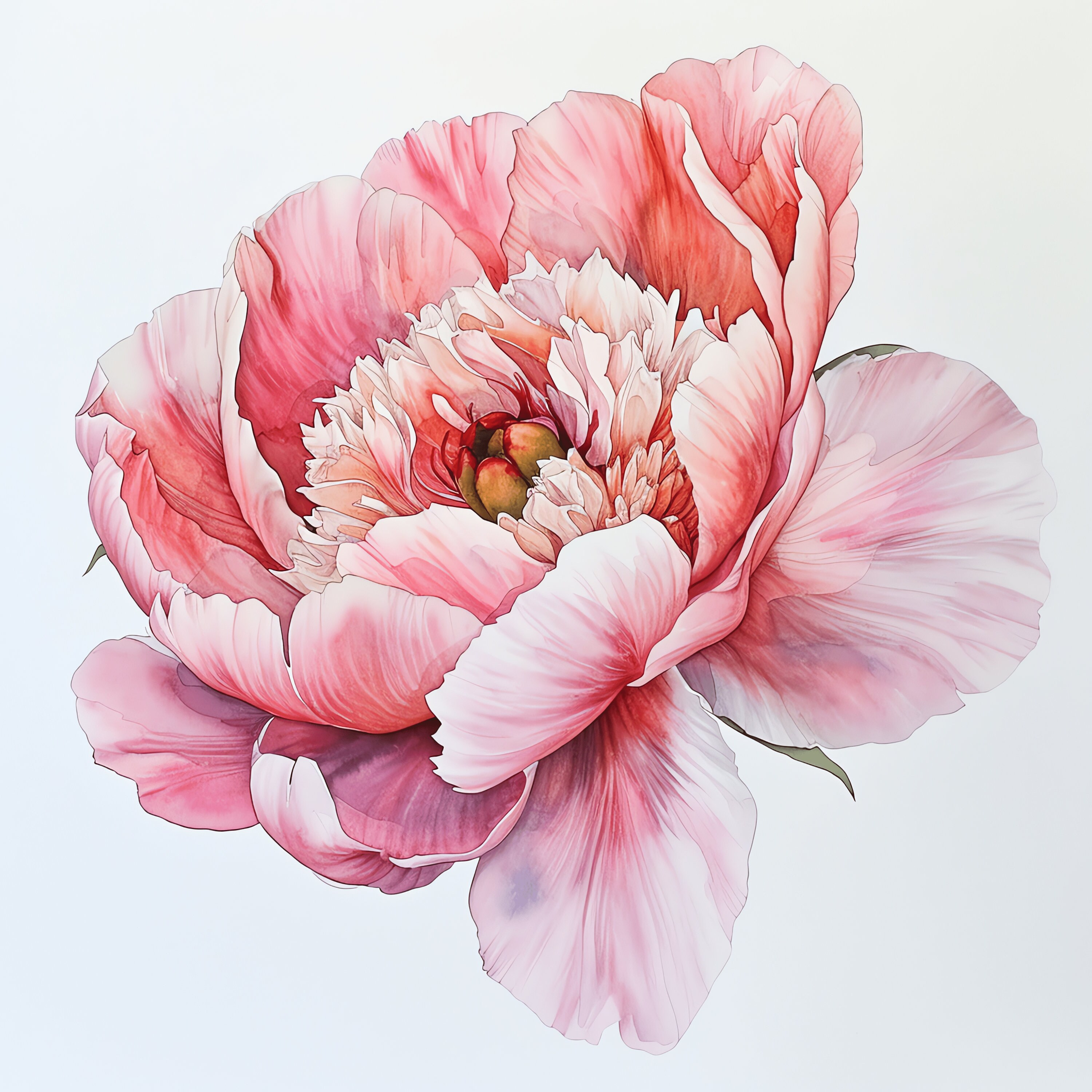 Watercolor Peonies PNG Bundle - 45 High Quality PNG - Instant Download ...