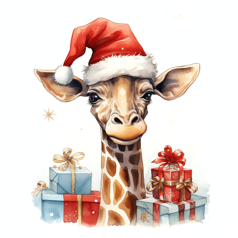 Giraffe Christmas PNG Clipart Bundle - 40 High Quality PNG - Instant ...