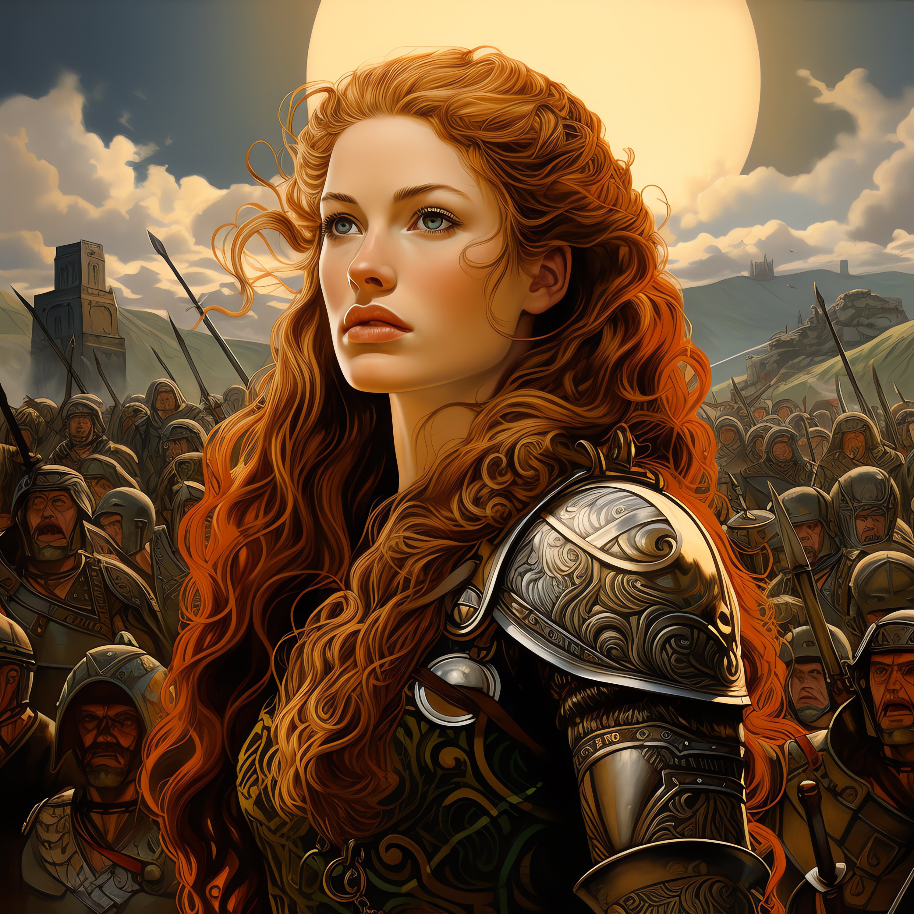 Celtic Warrior Princess Clipart With Fantasy Background 45 High Quality ...