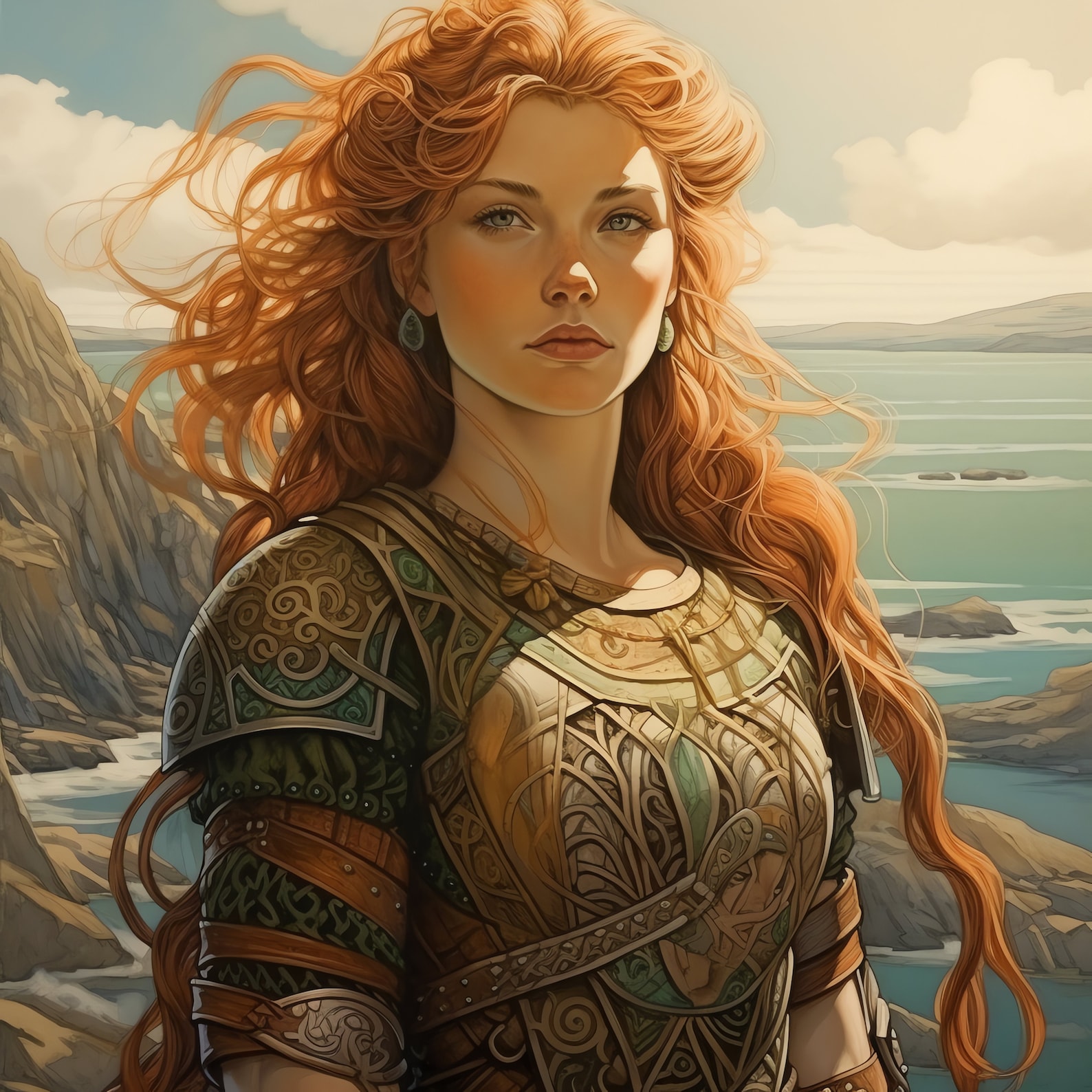 Celtic Warrior Princess Clipart With Fantasy Background 45 High Quality ...