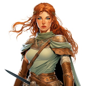 Celtic Warrior Princess Clipart - 45 High Quality Jpgs - Digital ...
