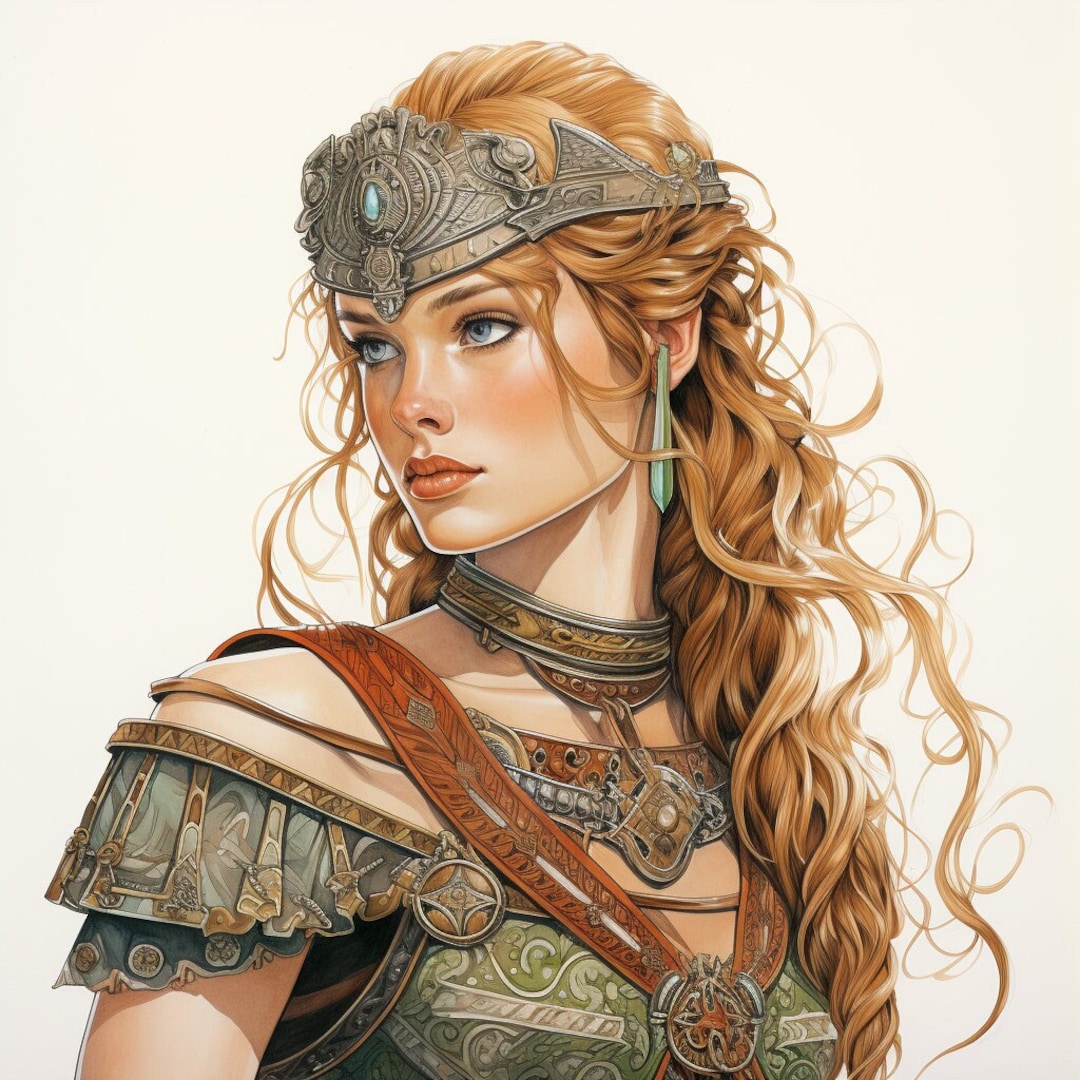 Celtic Warrior Princess Clipart - 45 High Quality Jpgs - Digital ...