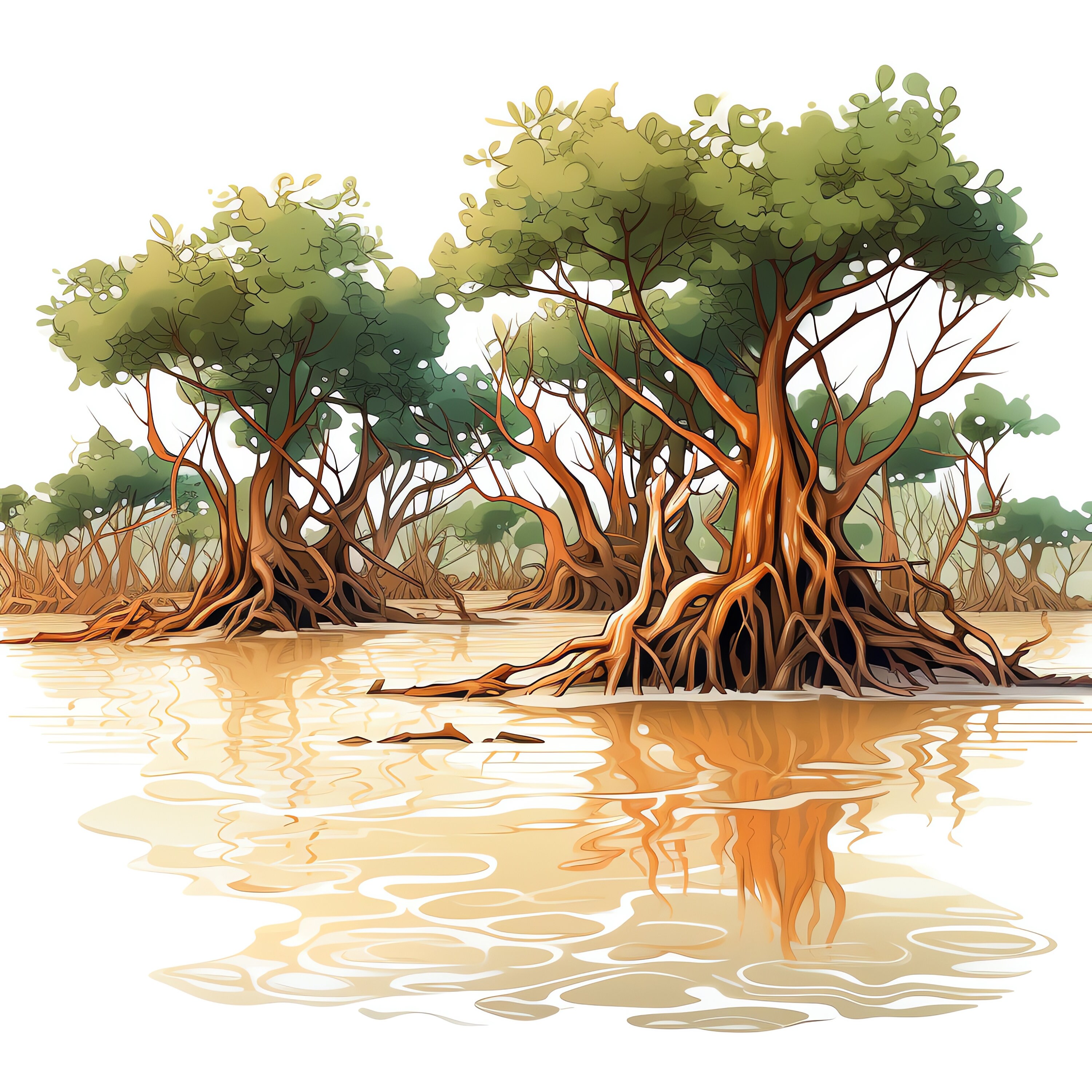 Mangrove Clipart 45 High Quality Jpgs Digital Download Card Making ...