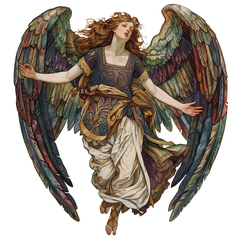 Pre-raphaelite Archangel on White Background Bundle 36 High Quality PNG ...