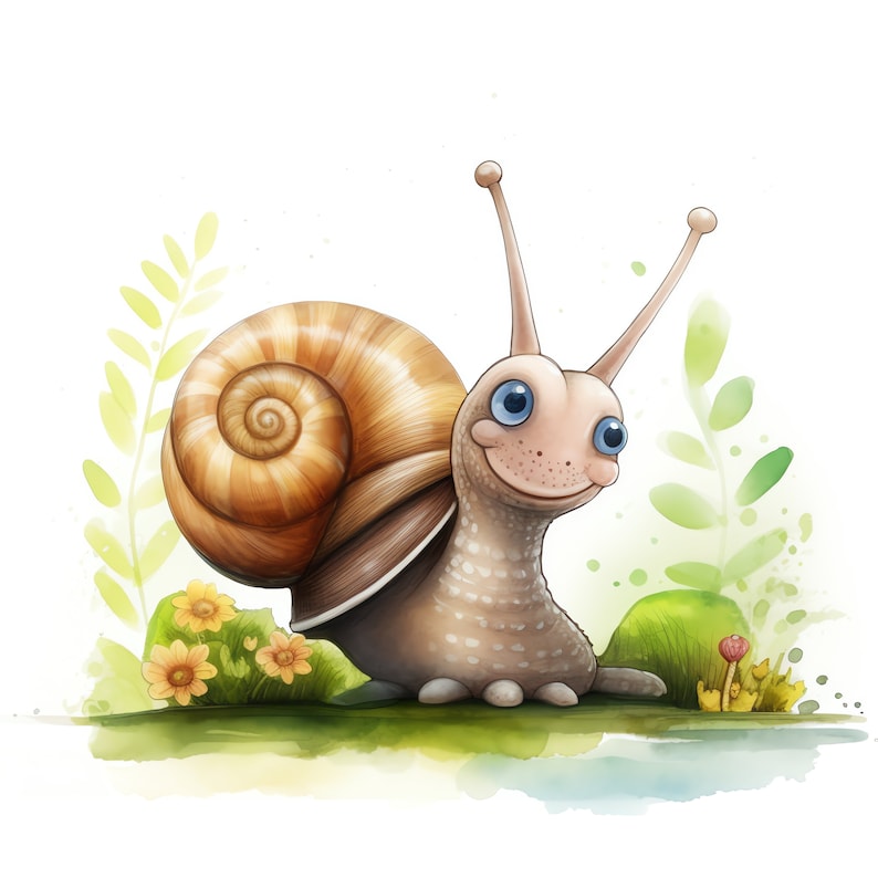 Cute Snail Clipart 40 High Quality Jpgs Digital Download Card Making ...