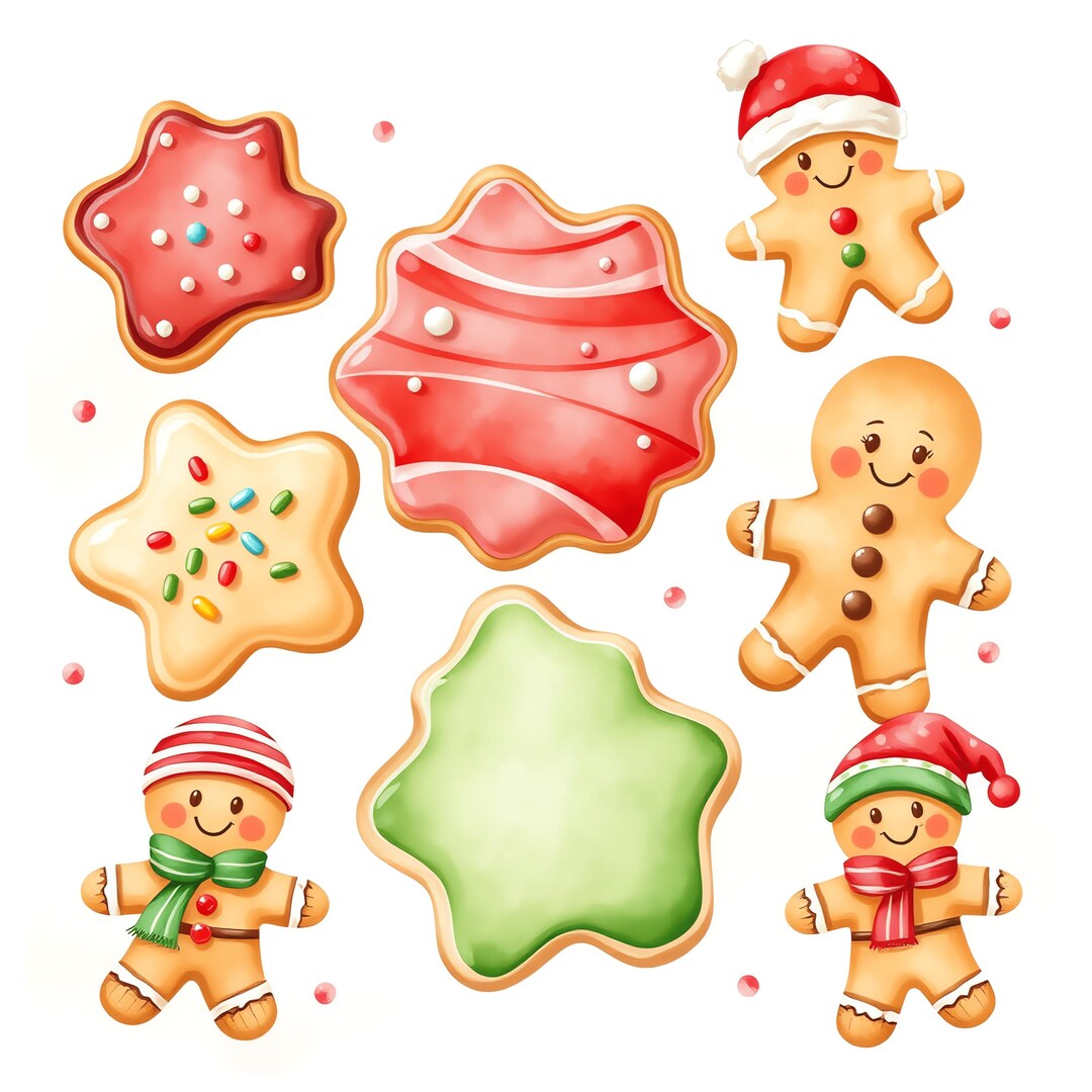 Christmas Gingerbread Clipart PNG Bundle - 44 High Quality PNG Instant ...