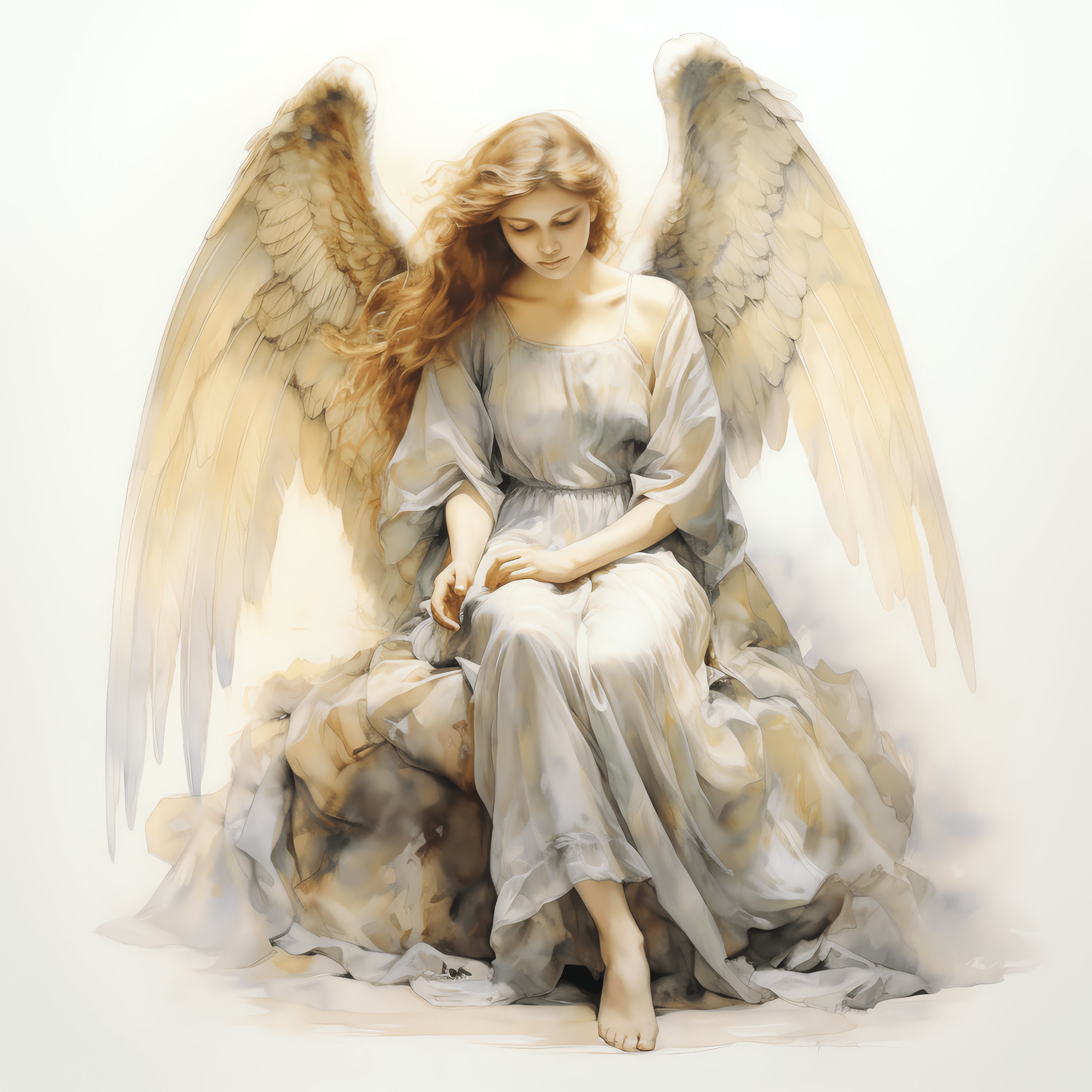 Victorian Angel Watercolor Bundle 35 High Quality PNG Instant Download ...