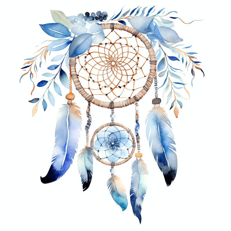 Boho Watercolor Dream Catcher PNG Clipart Bundle - 49 High Quality PNG ...