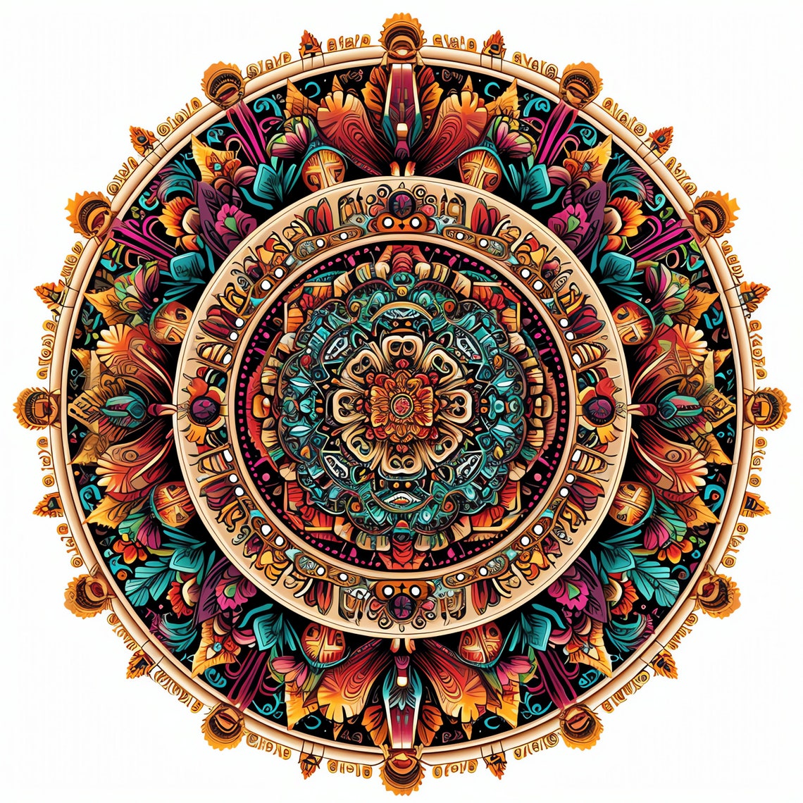 Mayan Mandala PNG Clipart Bundle 50 High Quality PNG Instant Download ...