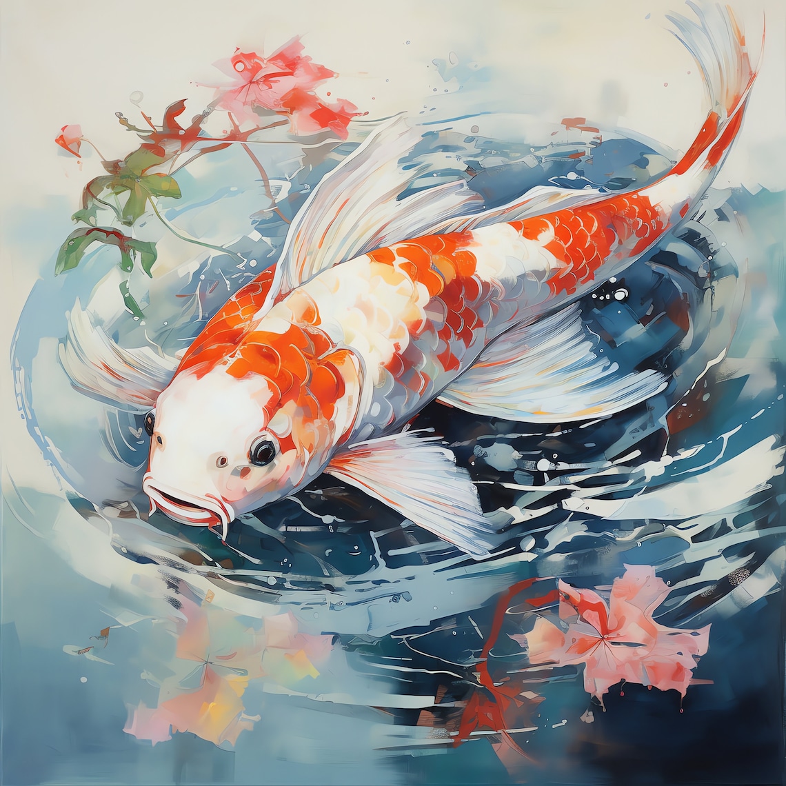 Koi Fish Clipart 40 High Quality Jpgs Digital Download Card Making ...