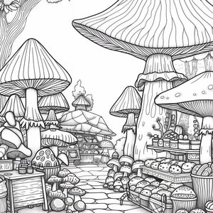 Mushroom Village Coloring Pages PDF Bundle - 35 High Quality Images ...