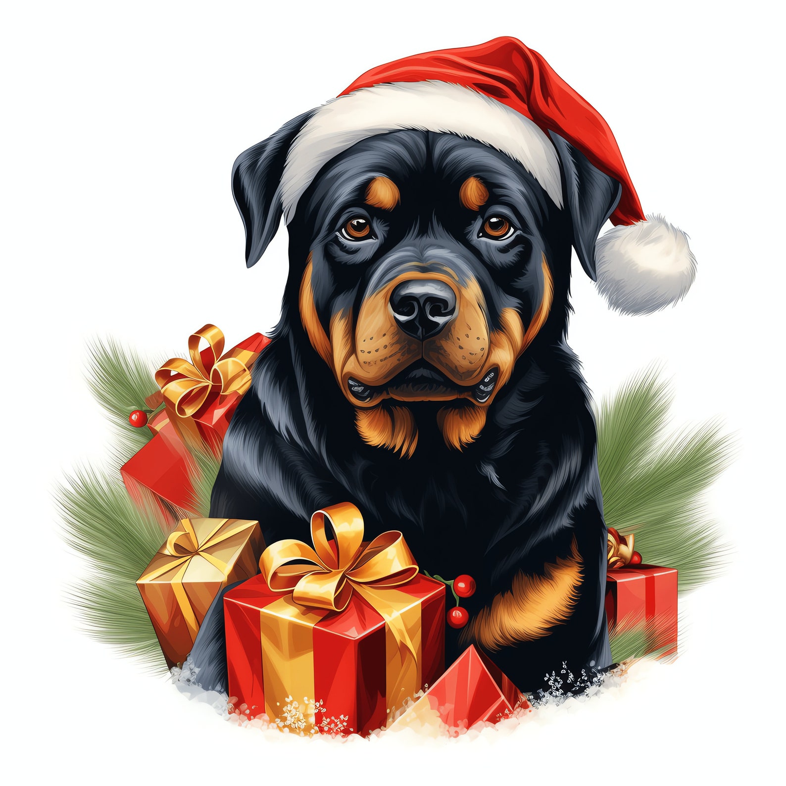 Christmas Rottweiler PNG Clipart Bundle 49 High Quality PNG Instant ...