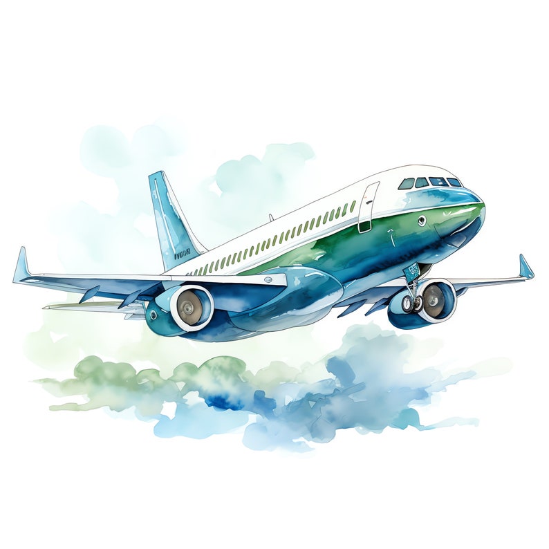 Airplane and Helicopter Clipart - 40 High Quality Jpgs - Digital ...