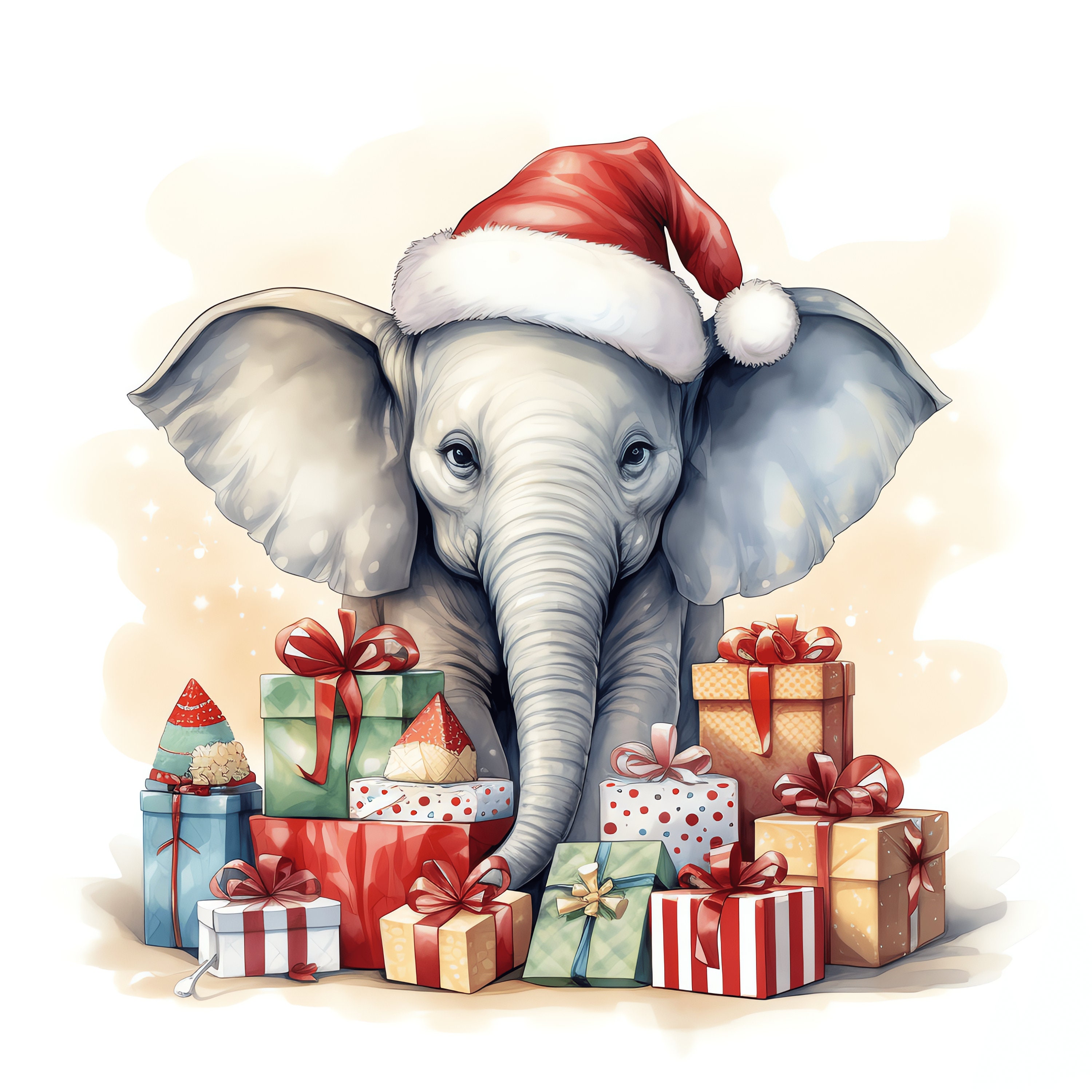 Elephant Christmas PNG Clipart Bundle 41 High Quality PNG Instant ...