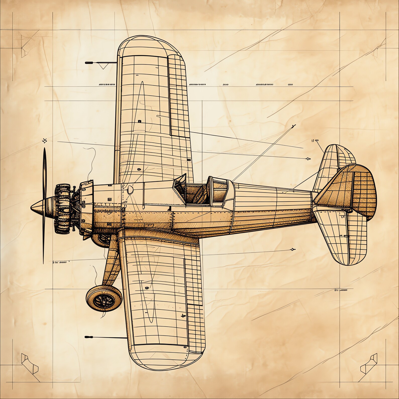 Vintage Plane Schematic PNG Bundle - 41 High Quality PNG - Instant ...