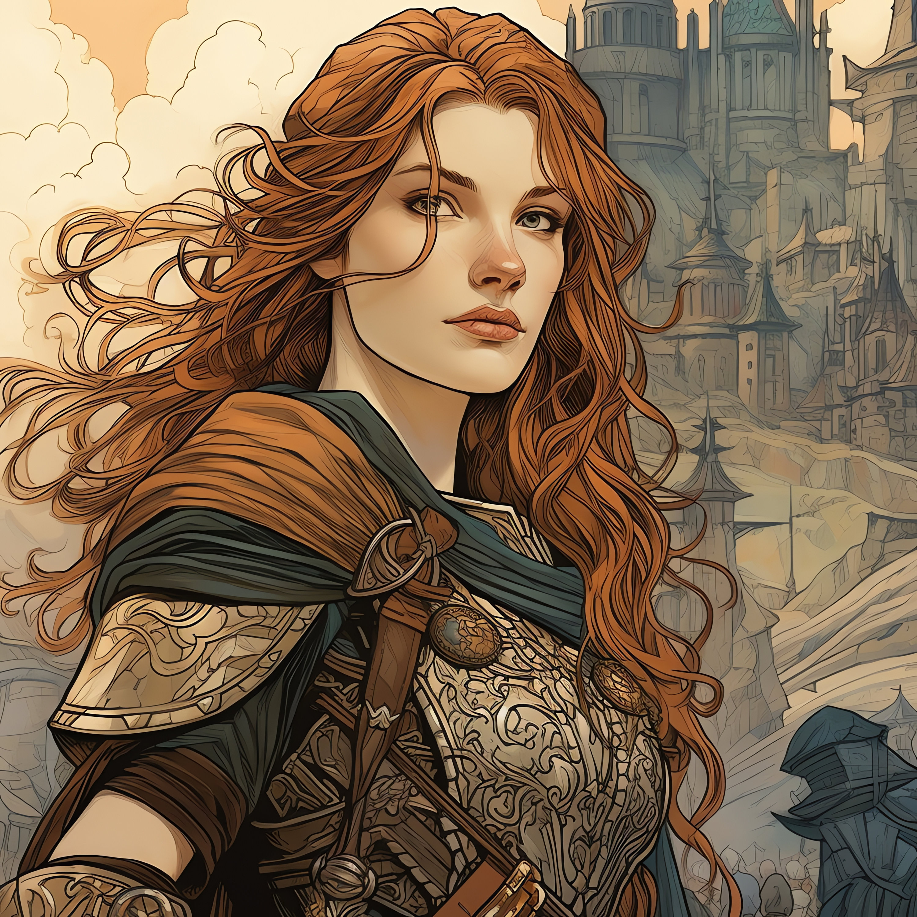 Celtic Warrior Princess Clipart With Fantasy Background 45 High Quality ...