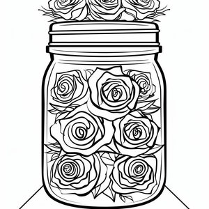 Flower Jar Coloring Pages PDF Bundle - 34 High Quality Images - Instant ...